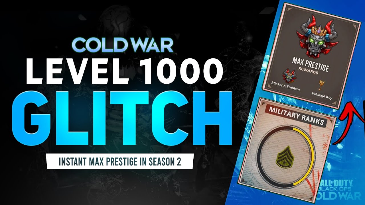 Instant Level 1000/Max Prestige XP Lobby Tutorial/Glitch! Cold War ...