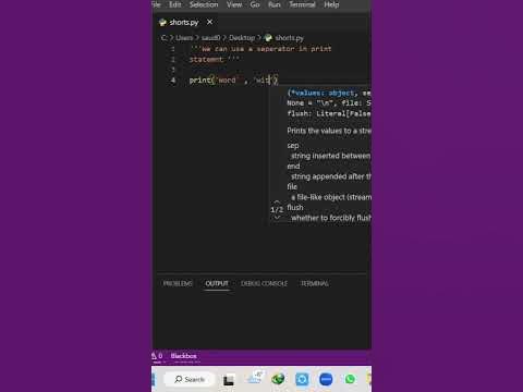 separator in print statement in python #shortvideo #short #shorts - YouTube
