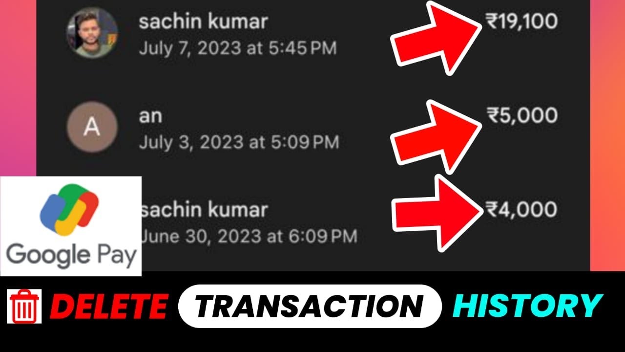 How To Delete Google Pay Transaction History | How To Delete ...