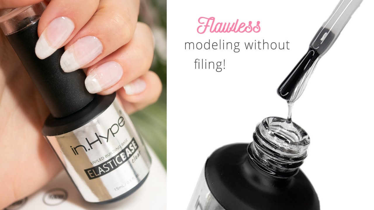 Nail Sculpting Without filing using In Hype Elastic Base CLEAR - YouTube