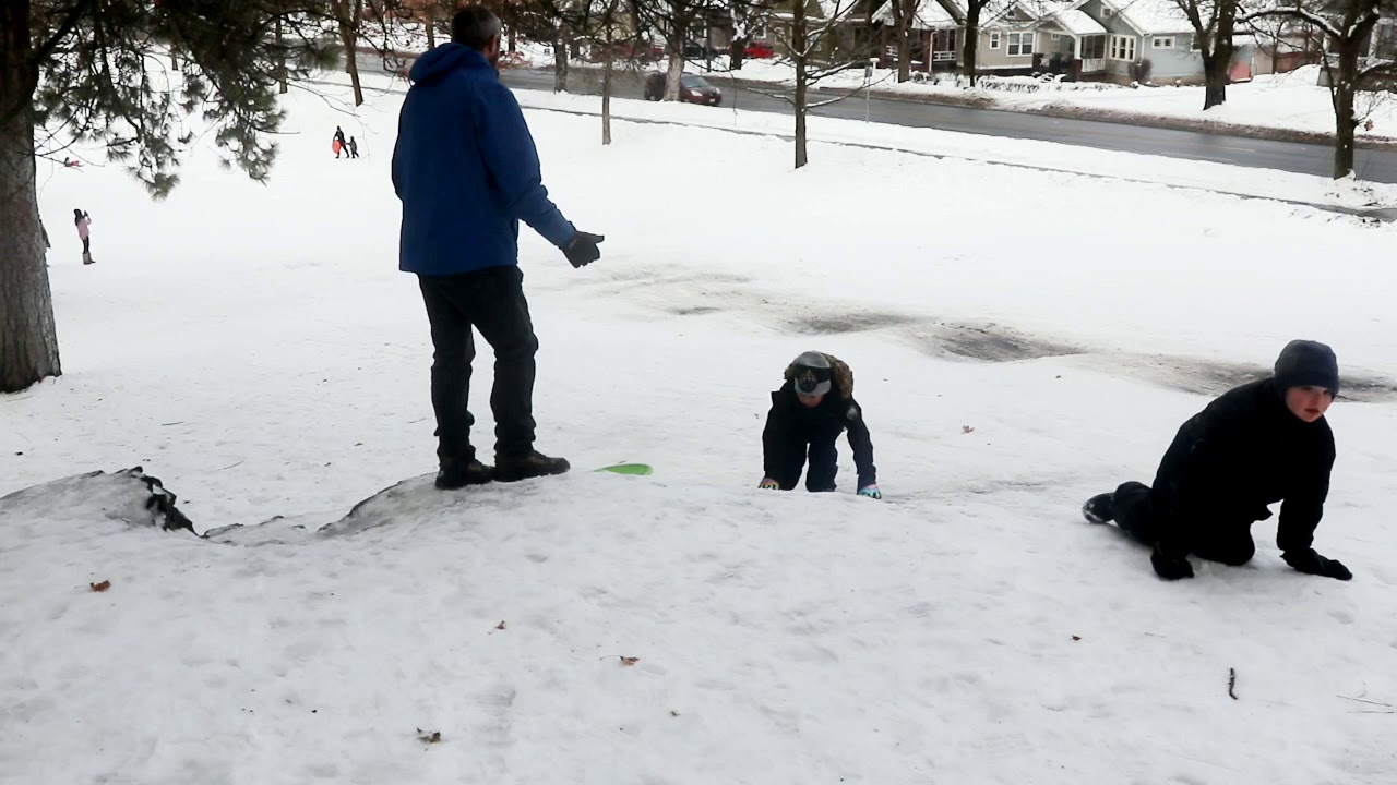 Manito Park Spokane Sledding Day for the Buringrud Fam - YouTube