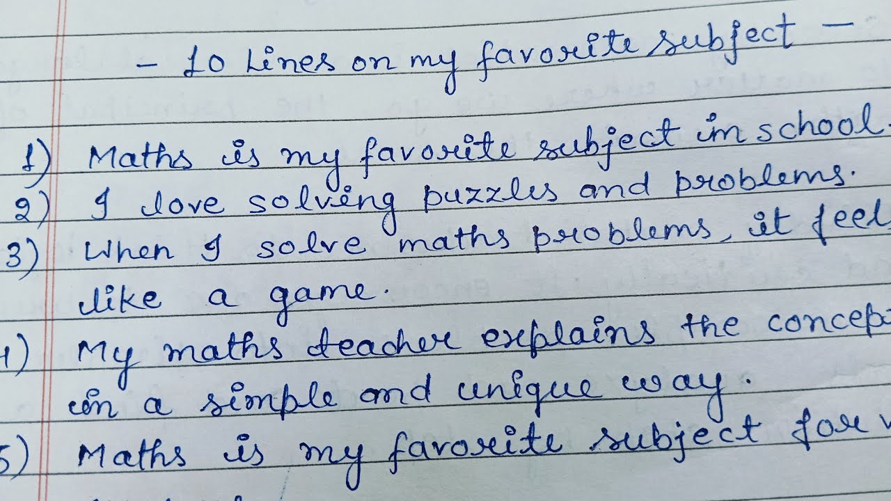 10 Lines On My Favourite Subject (Maths) || Essay on my favourite ...