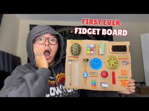 First ASMR Fidget Board (UNIQUE TRIGGERS) ️🧡💛💚🩵💙 - YouTube