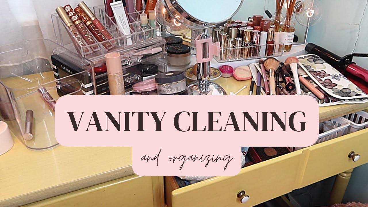 Cleaning/Organizing My Vanity 2023 I Beauty Room Tour - YouTube