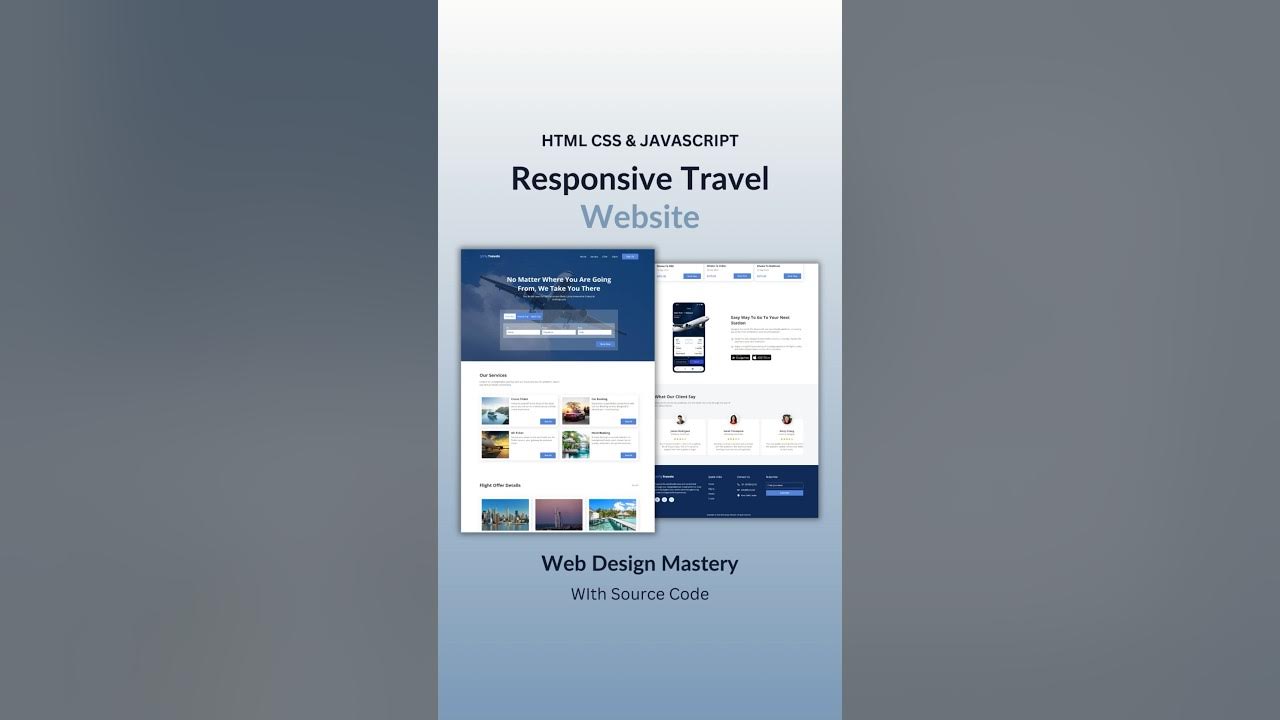 Responsive Travel Website Using HTML CSS And JavaScript #webdevelop #webdesign #htmlcsstutorial ...