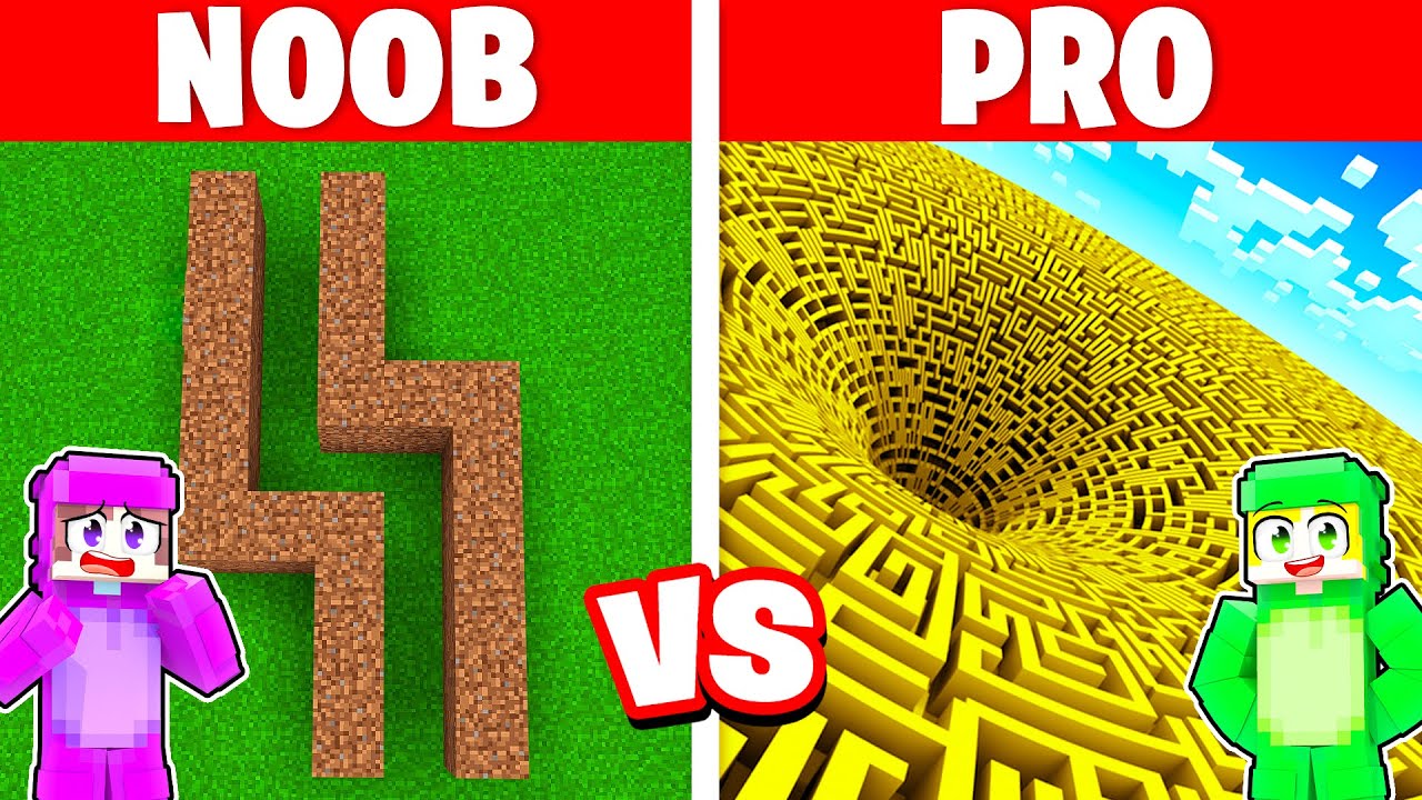 Minecraft NOOB vs PRO: GIANT MAZE BUILD CHALLENGE! - YouTube