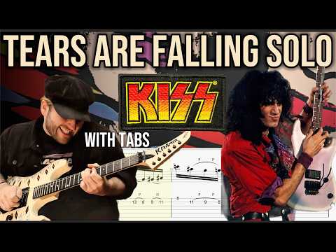 TEARS ARE FALLING GUITAR SOLO LESSON - KISS (WITH TABS)