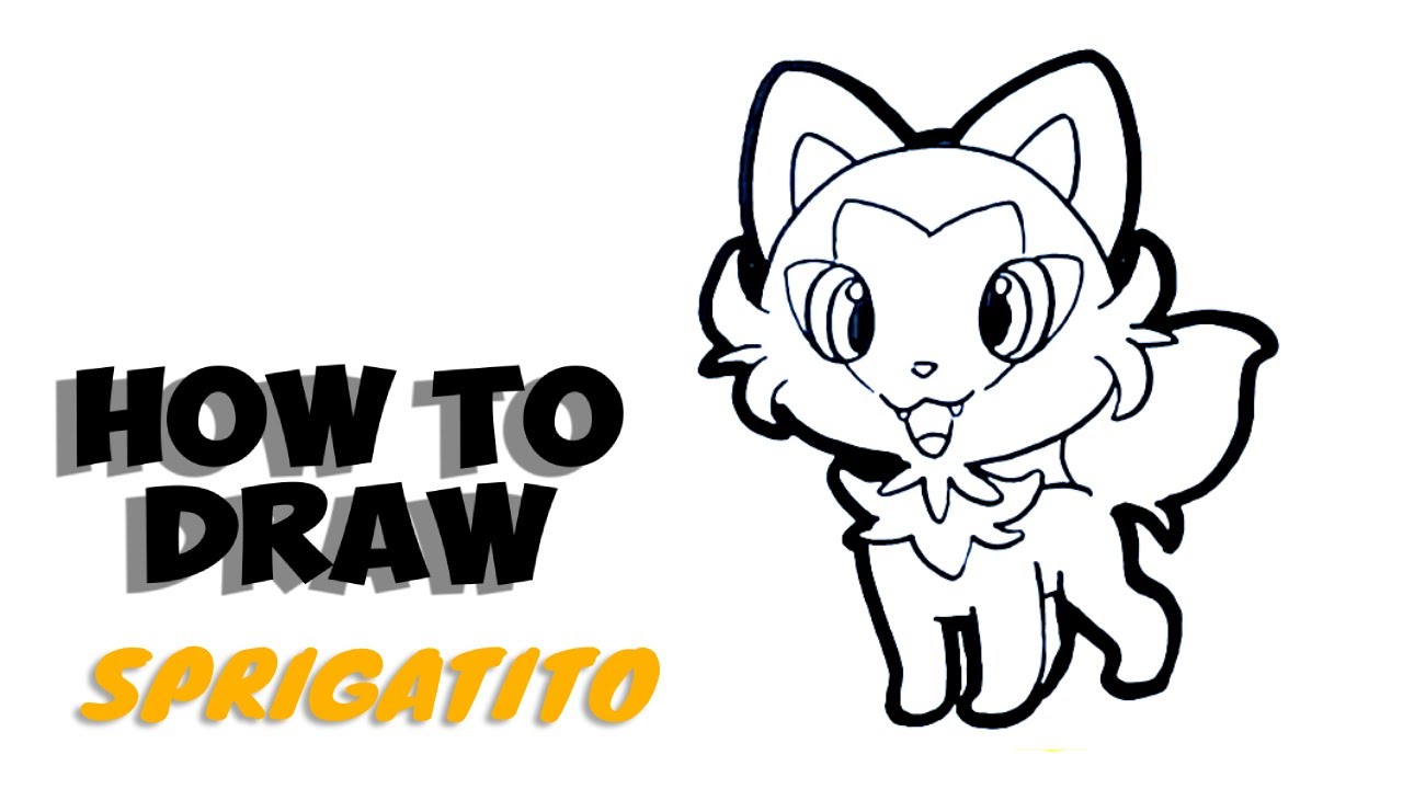How to Draw Sprigatito From Pokemon - YouTube