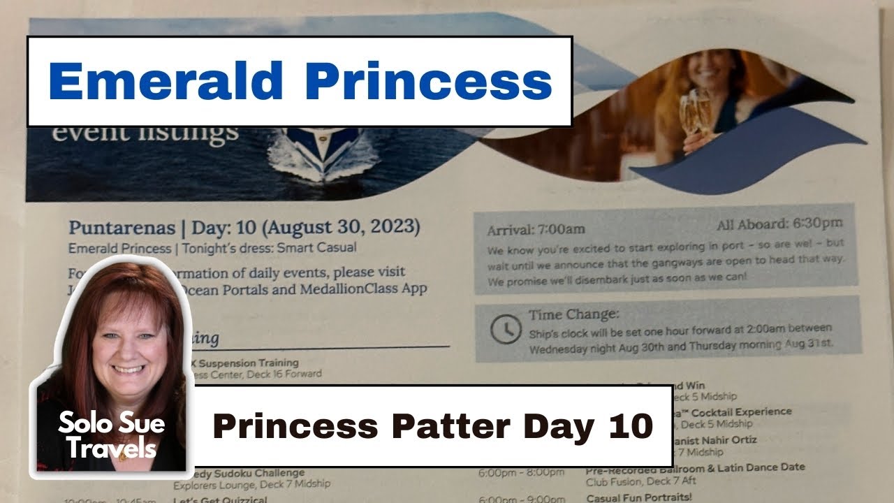Emerald Princess Day 10 Patter (Event & Activities listings) | Solo ...