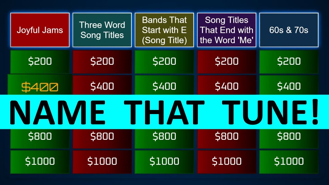 Guess the Song Jeopardy Style | Quiz #70 - YouTube