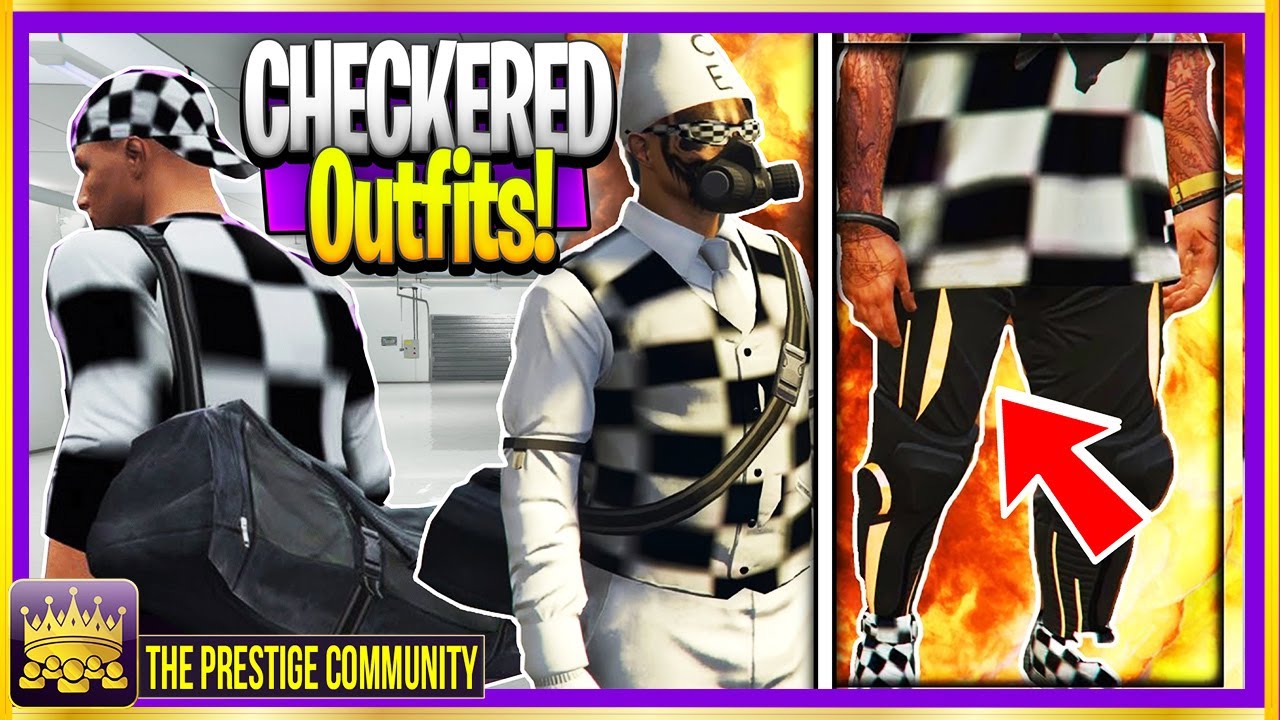 🔥 GTA 5 *NEW* SOLO Modded Checkered Outfit Glitch! Checkerboard + TRON ...
