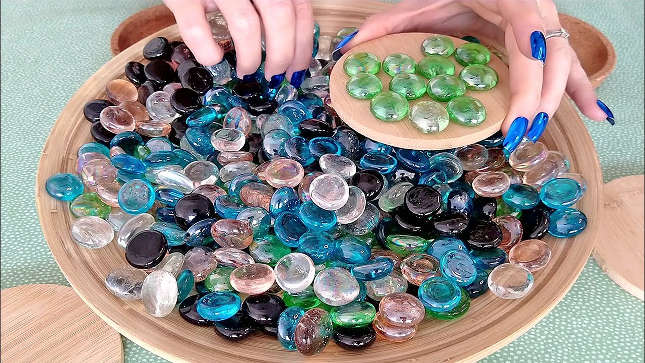 ASMR Glass Pebbles/Stones • Sorting & Organizing • No Talking - YouTube