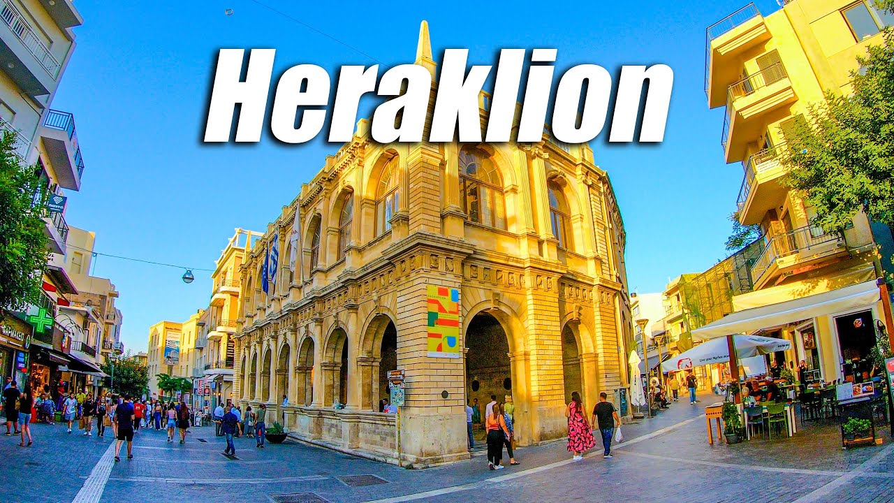 Heraklion City Highlights, Crete Greece 2021, Walking Tour, 4K UHD ...