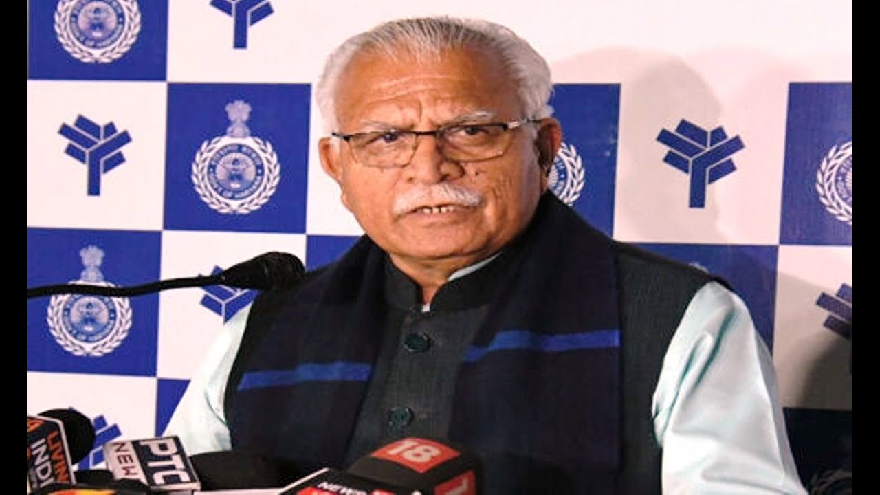 Chief Minister Sh Manohar Lal addressing a press conference - YouTube