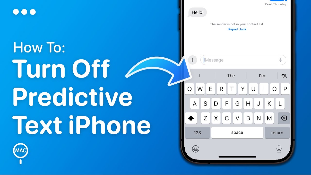 How To Turn Off Predictive Text On iPhone - (Easy Guide) - YouTube