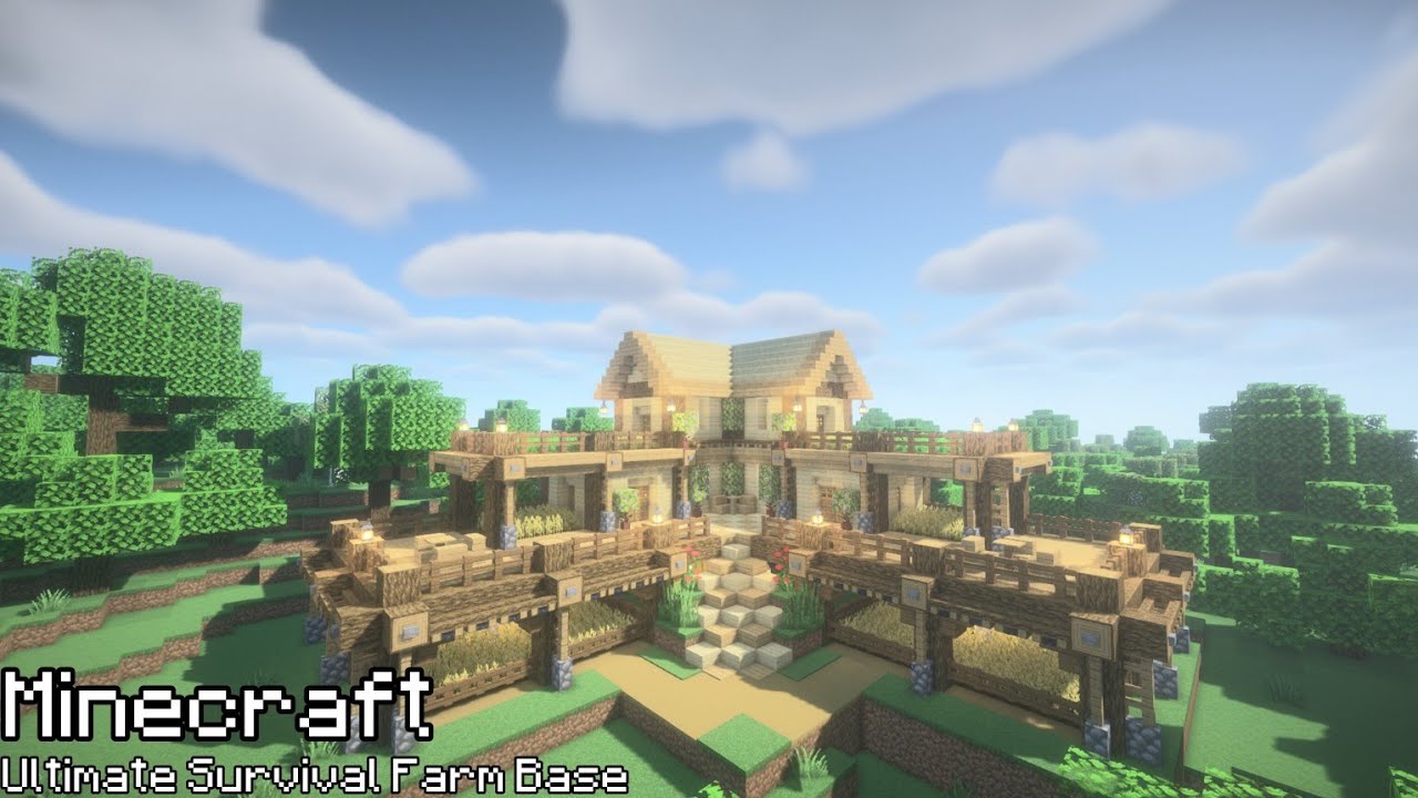 Minecraft | Building an Ultimate Survival farm Base - YouTube