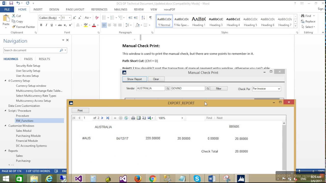 Manual Payment Check Print Dynamics GP - YouTube