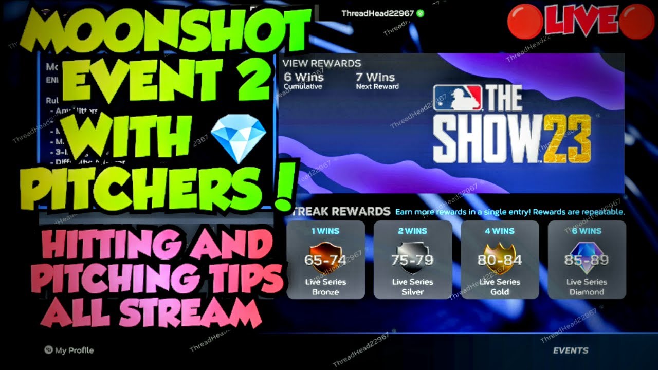🔴 LIVE MLB THE SHOW 23 TECH TEST MOONSHOT EVENT 2 IN DIAMOND DYNASTY ...