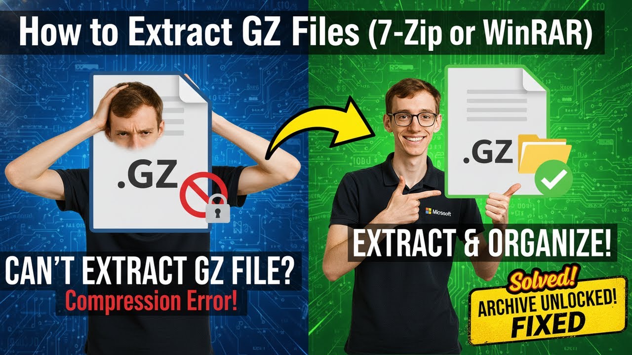 How to Extract GZ Files (7-Zip or WinRAR) - YouTube