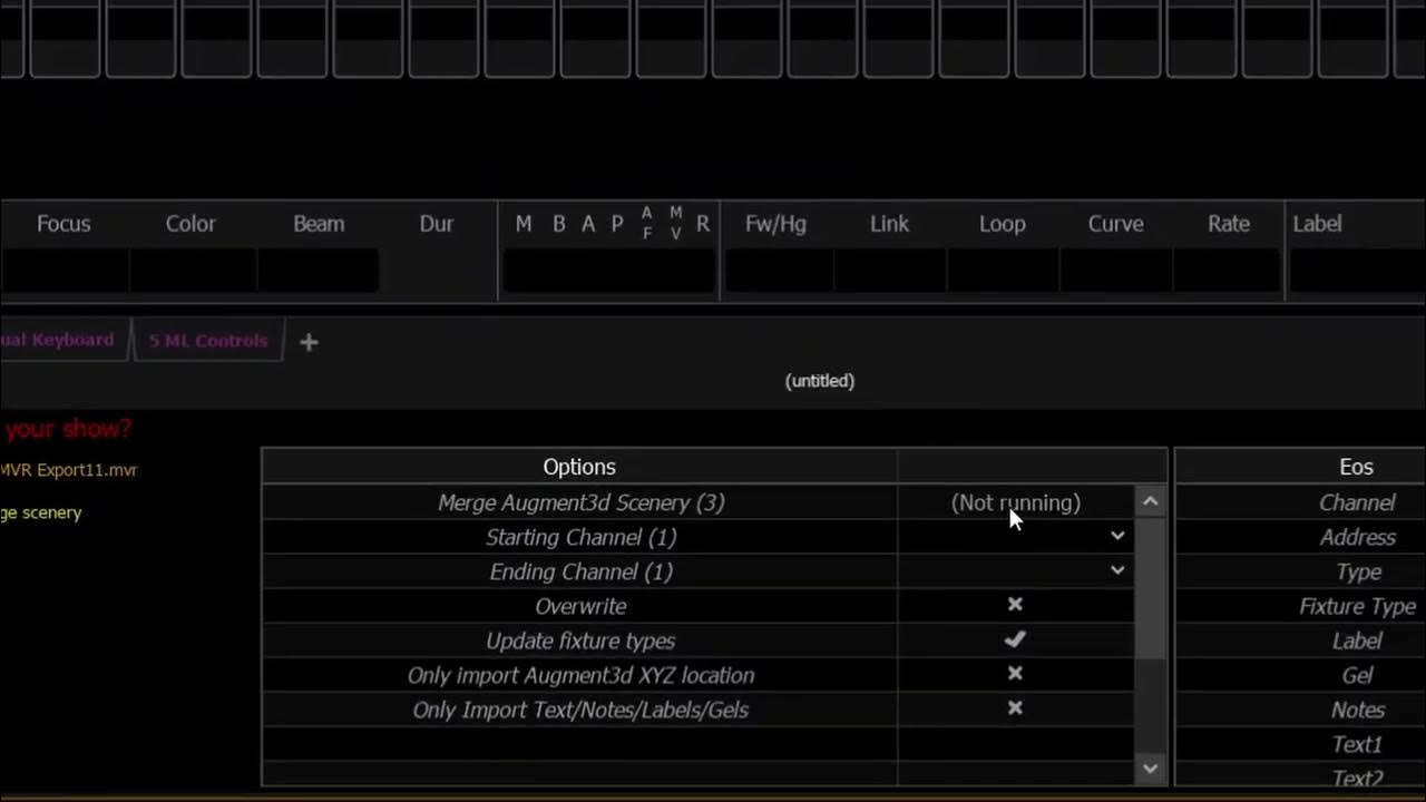 Importing MVR files from Vectorworks to Eos Augment3d - YouTube
