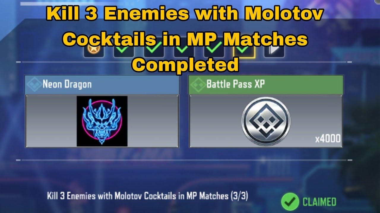 Kill 3 Enemies with Molotov Cocktails in MP Matches Cod Mobile 2023 ...