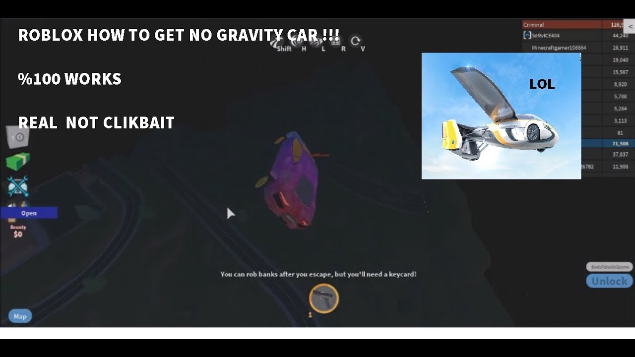 Roblox JAILBREAK HOW TO GET NO GRAVITY CAR [Flying Car] - YouTube
