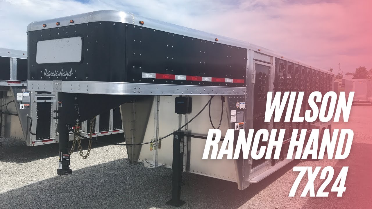 Wilson Ranch Hand, 7x24 Black Punch Livestock Trailer - YouTube