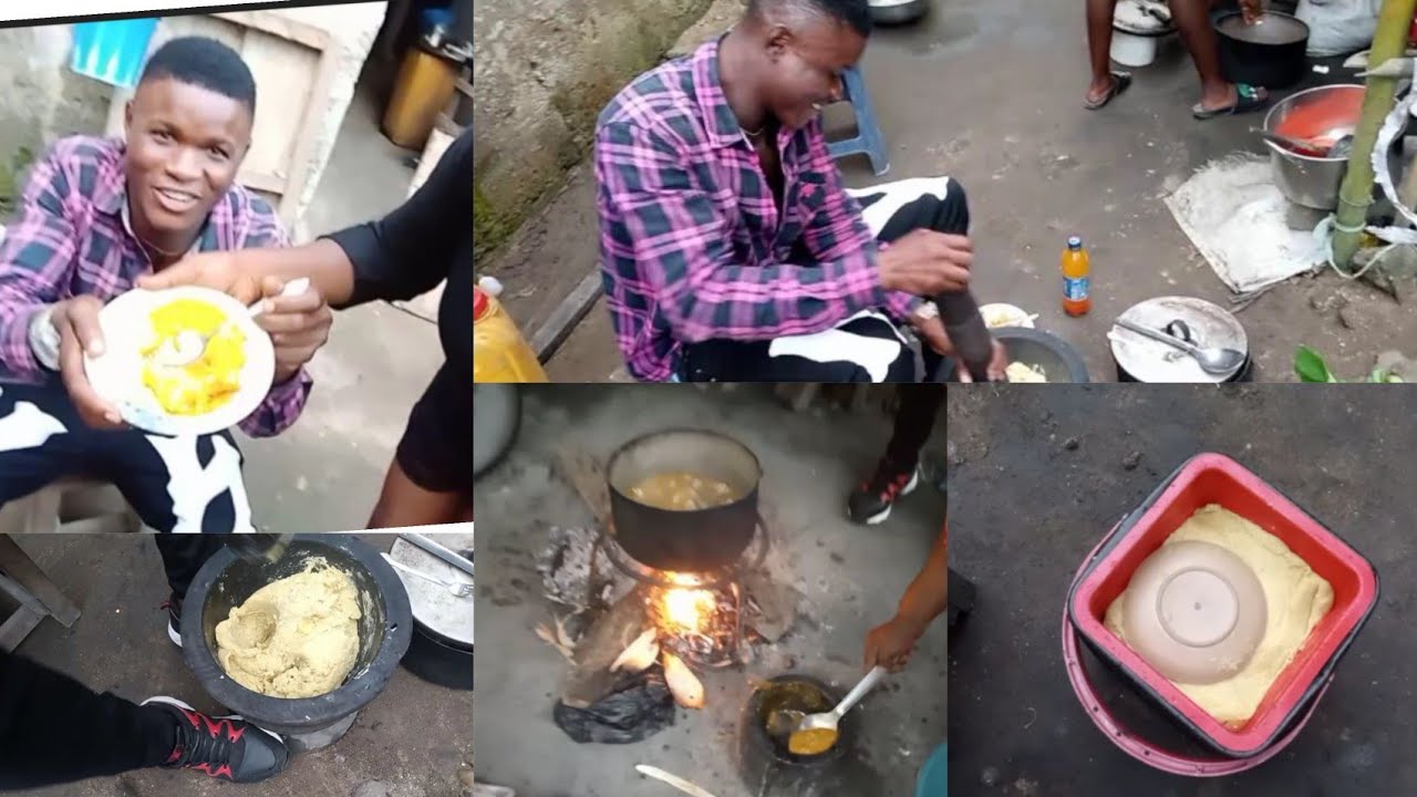 how to make cocoyam pounded with white soup for the family this guy ...