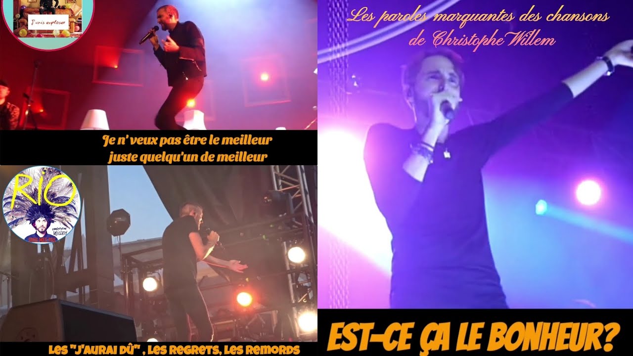 Montage musical des paroles marquantes des 3 chansons de Christophe ...