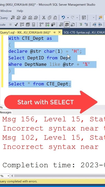 5 SQL Tips for CTE | Things You Wish You Knew Earlier! - YouTube