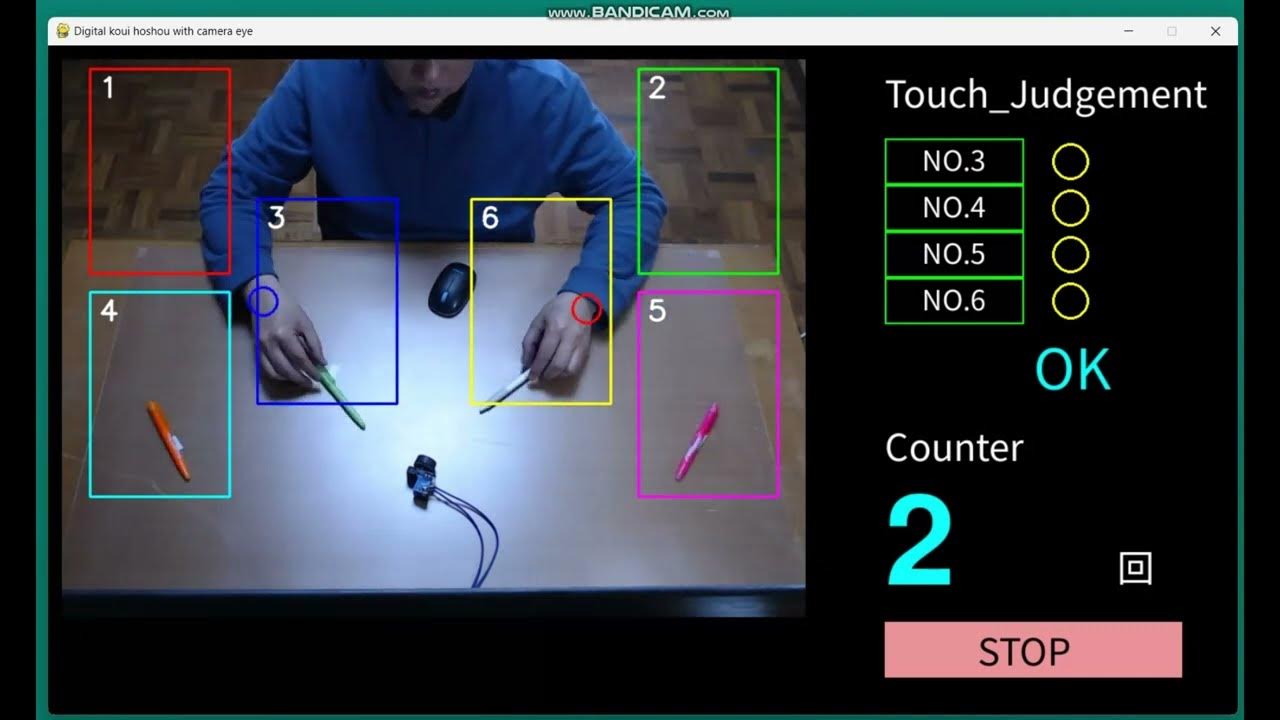 約4分_mediapipeとPygameで親指と人差指動作を認識Recognize thumb and index finger movements with mediapipe and ...