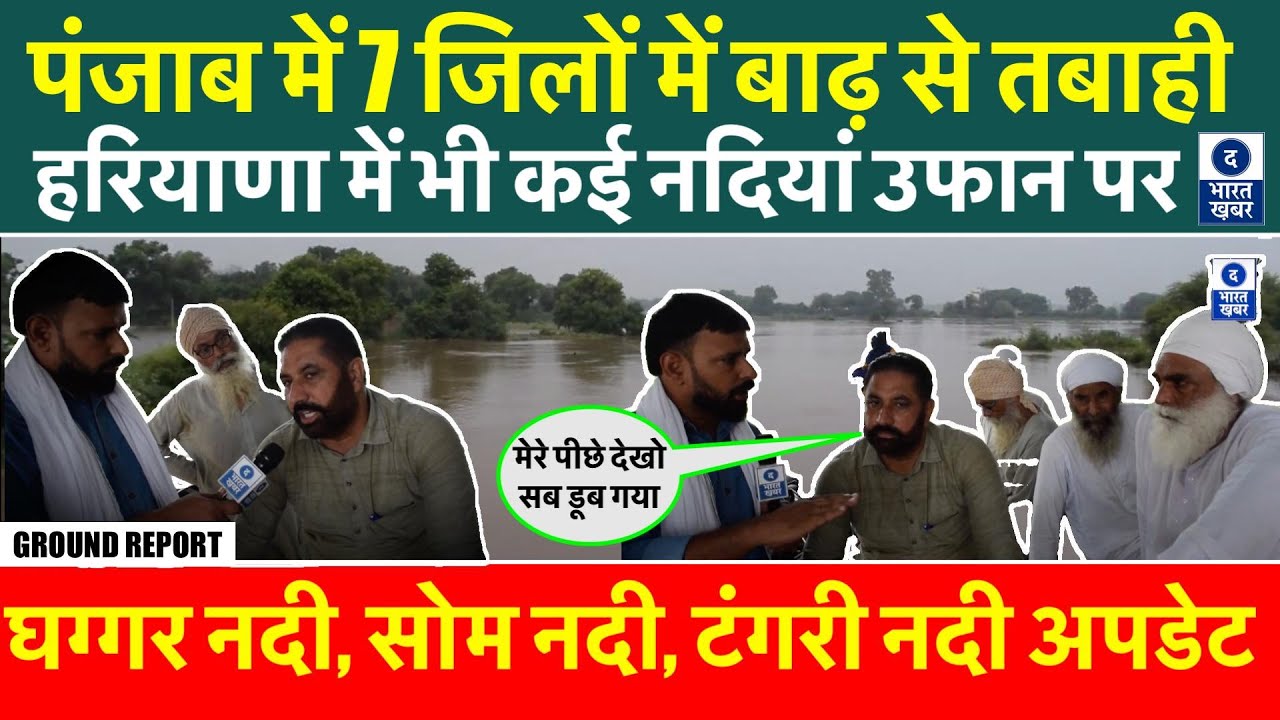 Haryana की Ghaggar River, Yamuna River, Som River, Tangri River उफान पर ...