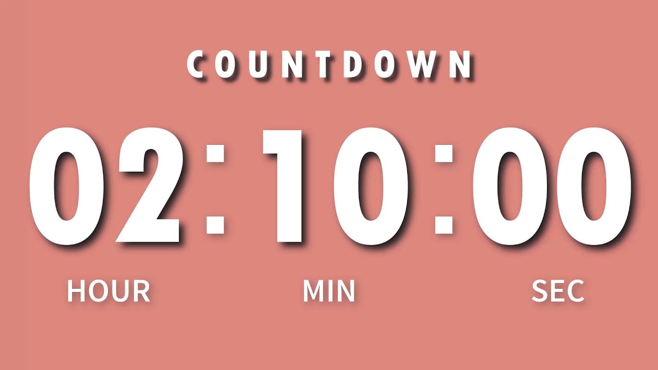 2 hr10min countdown timer - No Music | นับเวลาถอยหลัง 2ชั่วโมง10นาที ...