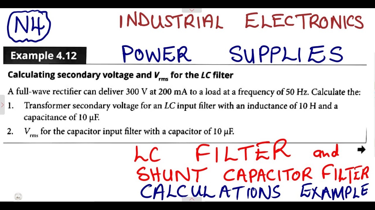 Industrial Electronics N4 LC Filter and Shunt Filter Calculations ...