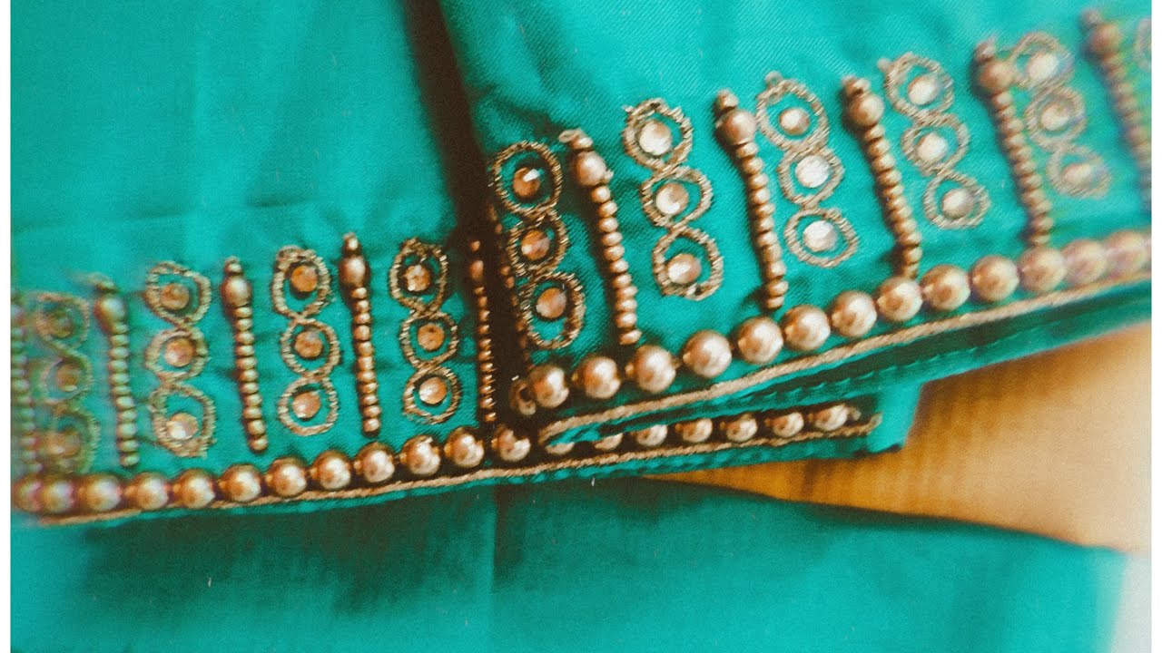 Machine Embroidery design on blouse |#machineembroidery for beginners ...