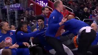 NBA Highlights - Mo Wagner starts ALL IN FIGHT into crowd Pistons vs ...