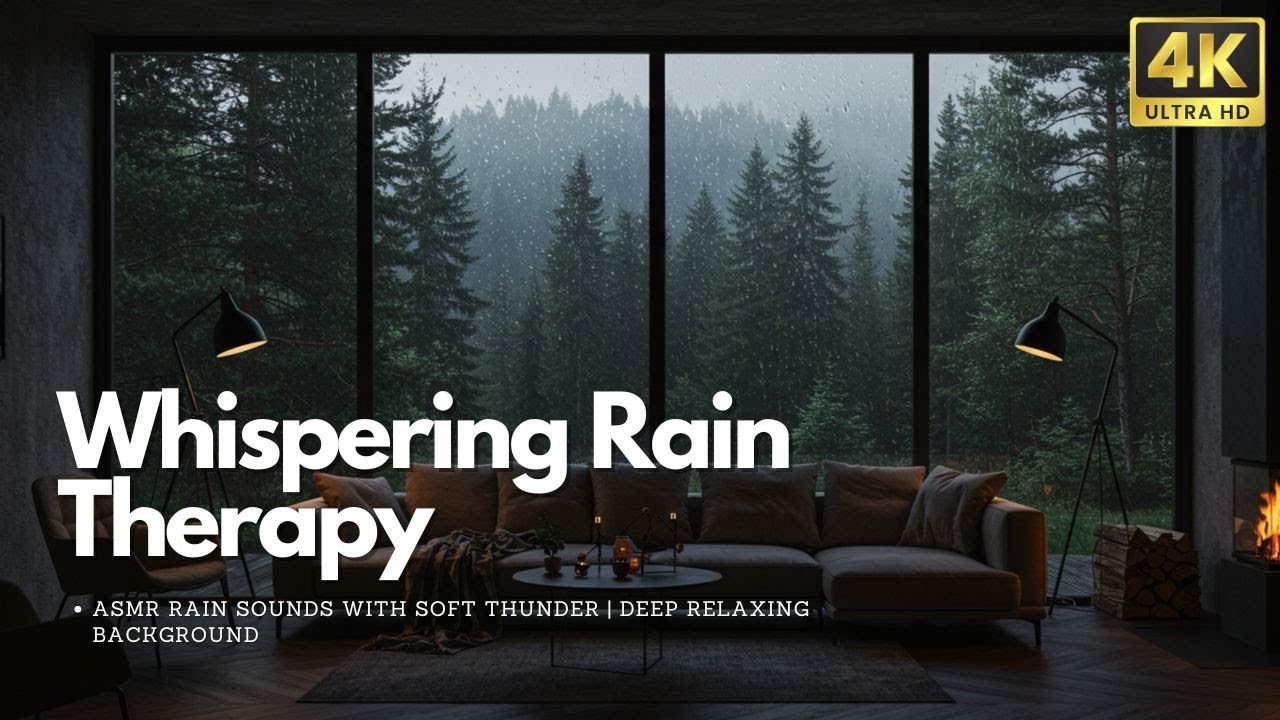 ASMR Rain Sounds with Soft Thunder | Deep Relaxing Background - YouTube