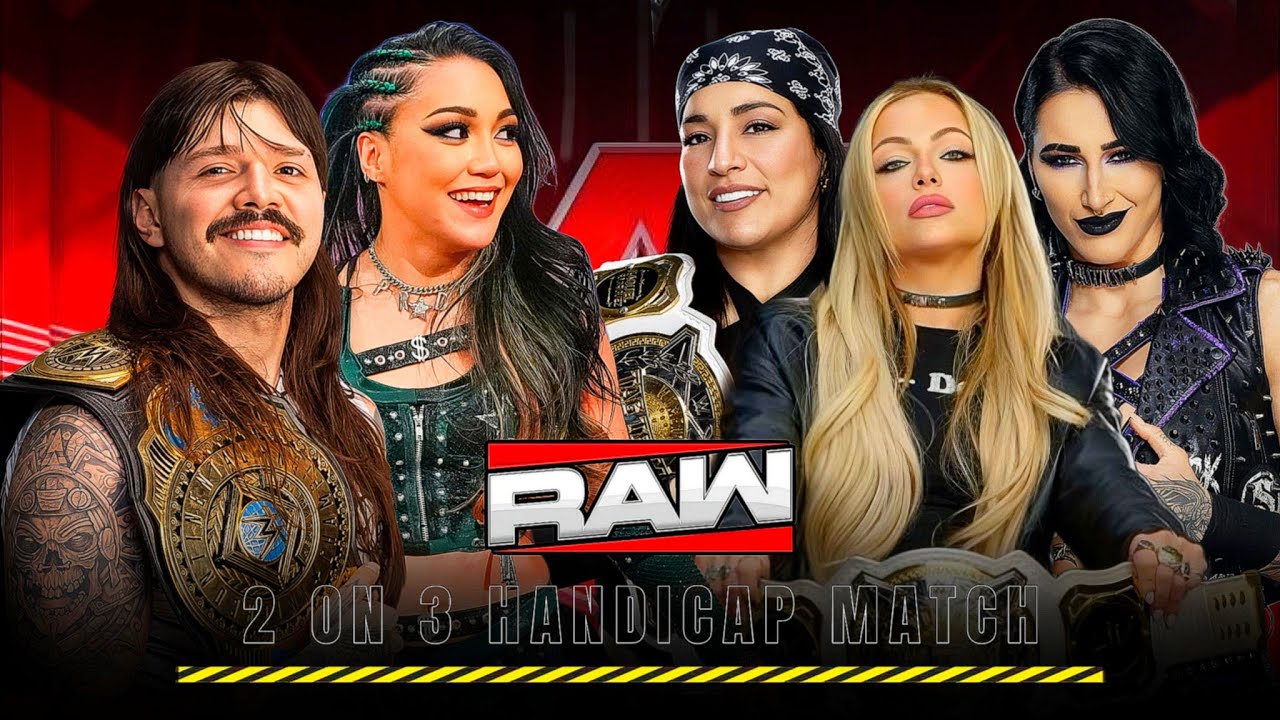 Rhea Ripley, Liv & Raquel vs Dominik Mysterio & Roxanne Perez Full ...