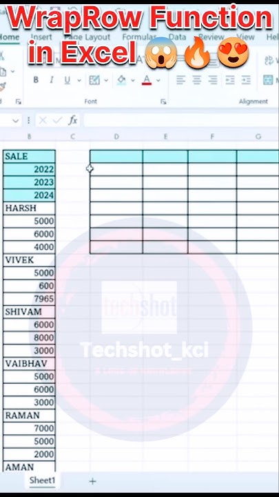 WrapRow Function in Excel ll Amazing tricks ll Excel Tricks ll #shorts - YouTube