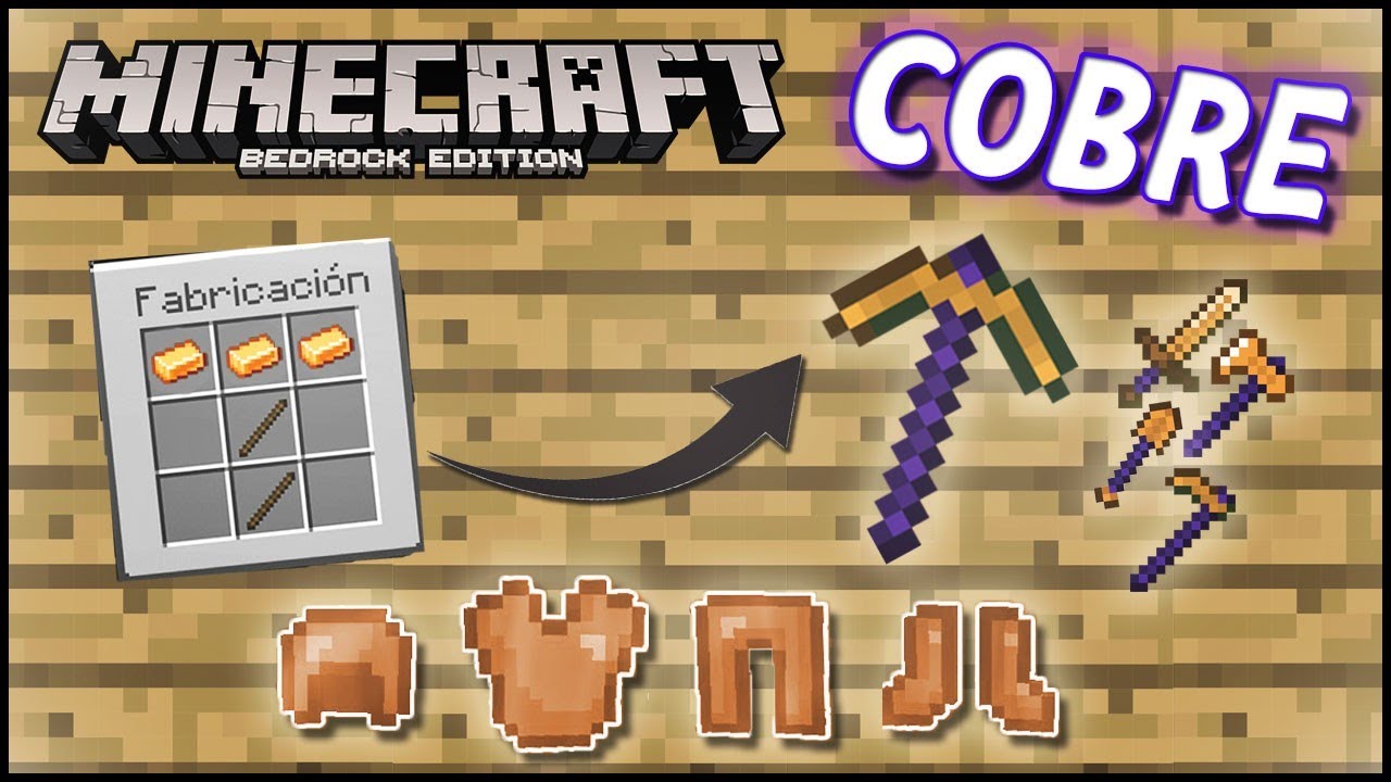 ️¡¡¡armaduras Armas De Cobre Para Minecraft Bedrock 1 17 ️ Youtube