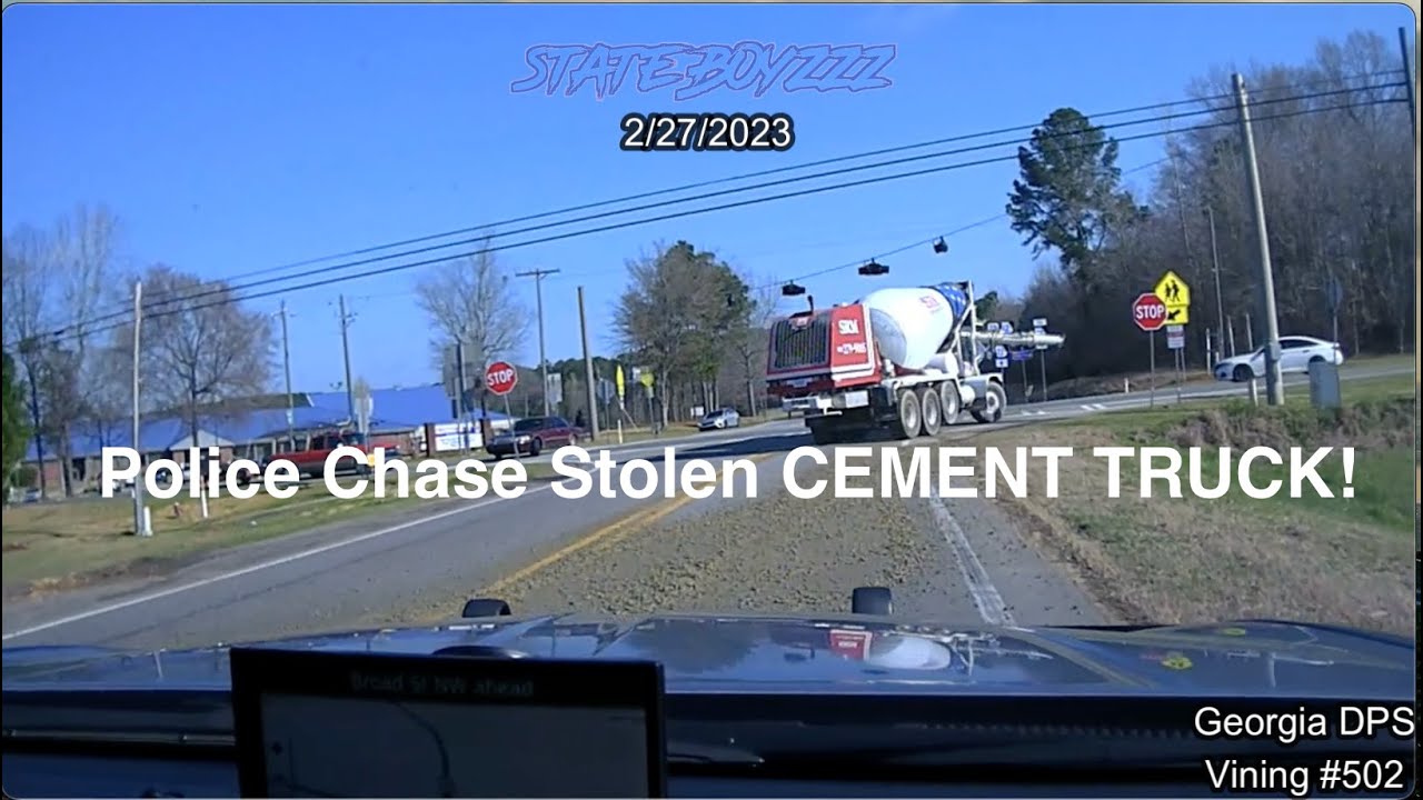 Wild GSP Chase of Stolen CEMENT TRUCK | Suspect Dumps Concrete All Over ...