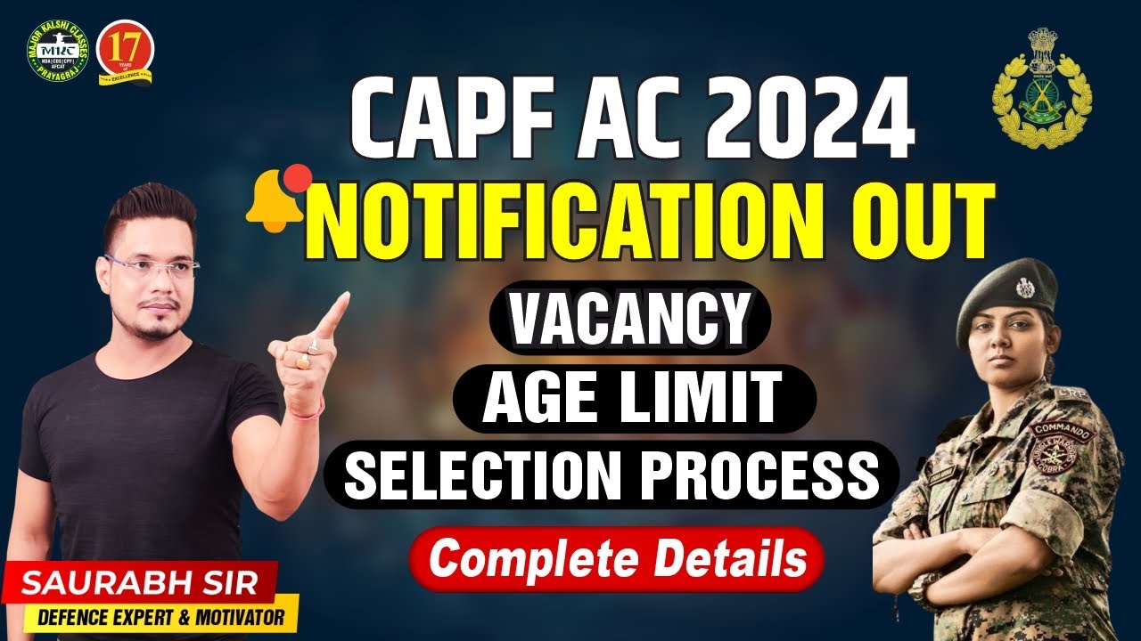 CAPF AC Notification Out | Vacancy, Age limit, Selection Process ...