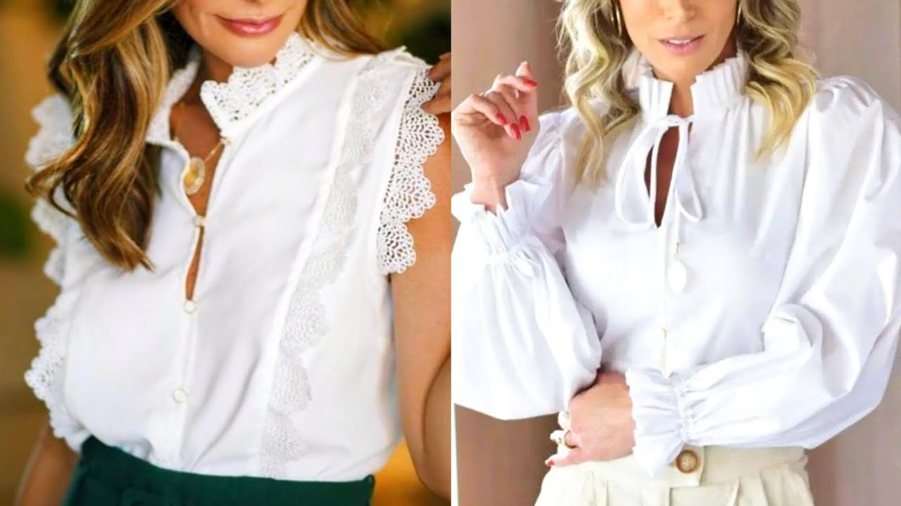 Moda 2024| LAS MEJORES DISEÑOS Y MODAS DE BLUSAS BLANCAS Elegantes y ...