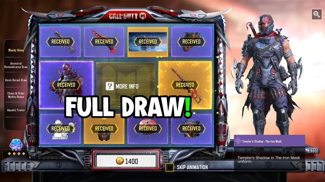 Buying full Bloody Skies Draw CODM | SKS Deathlance Cod Mobile - YouTube