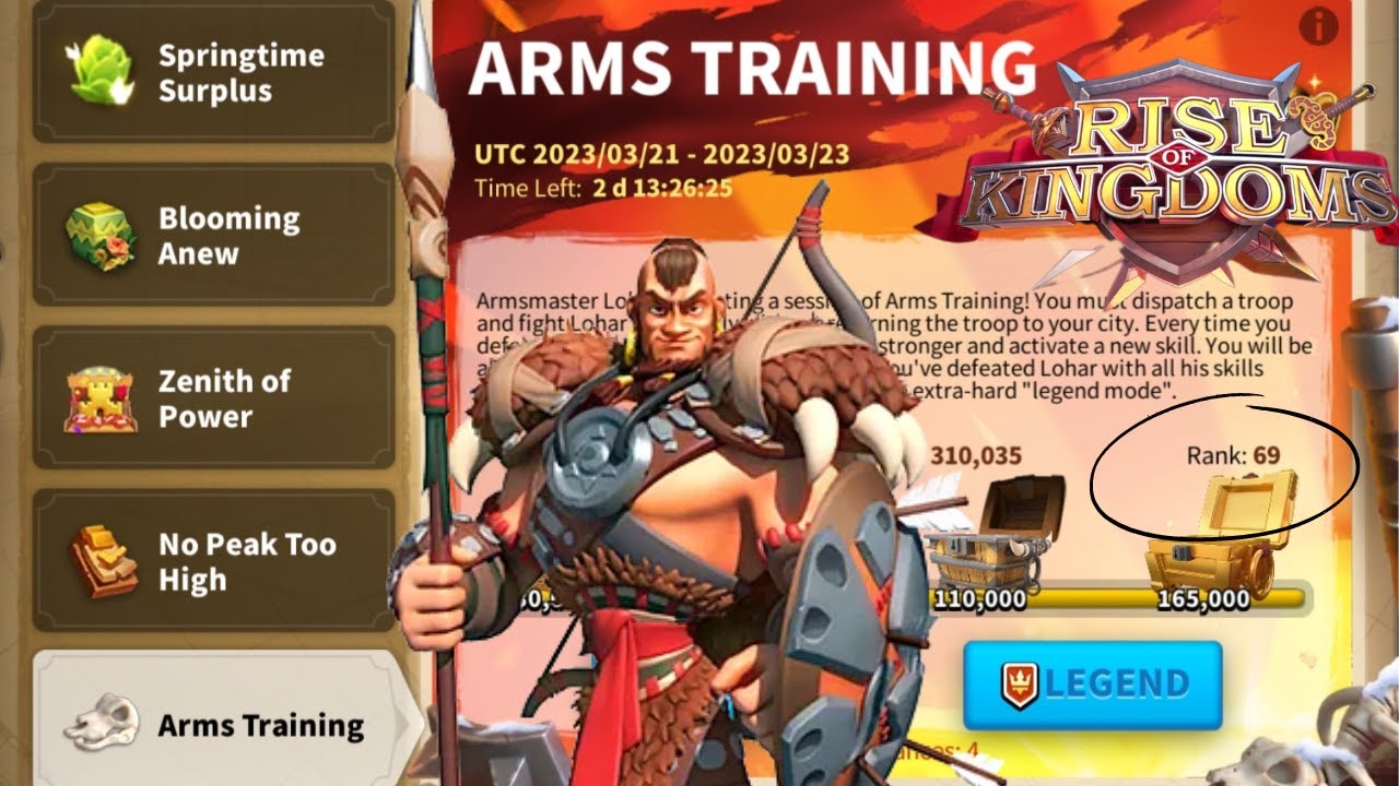 How to Achieve Top Ranks in Arms Training | Rise of Kingdoms - YouTube
