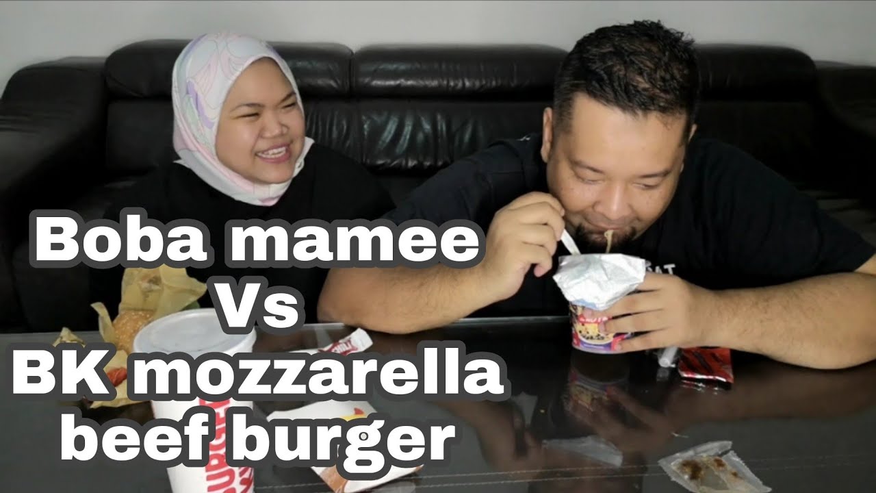 Spicy Boba mee tealive & BK mozzarella beef burger. - YouTube