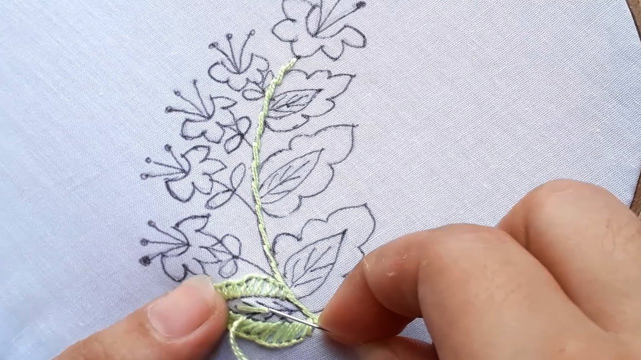 Lazy daisy stitch flower design embroidery tutorial. - YouTube