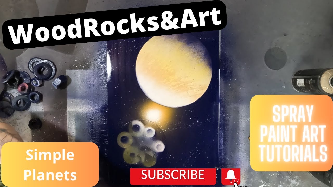 Simple planets : spray paint art tutorial for beginners 🔥 wood rocks ...