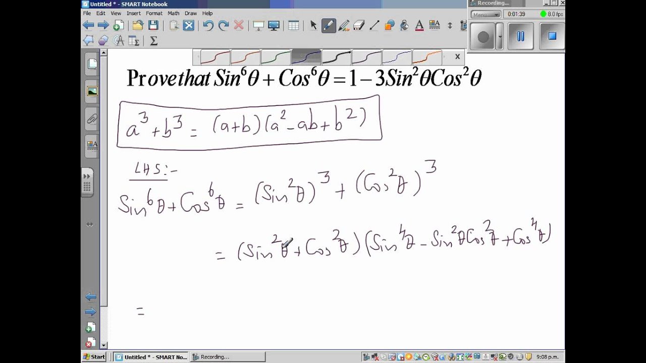 Prove That Sin 6 x Cos 6 x 1 3Sin 2 x Cos 2 x YouTube