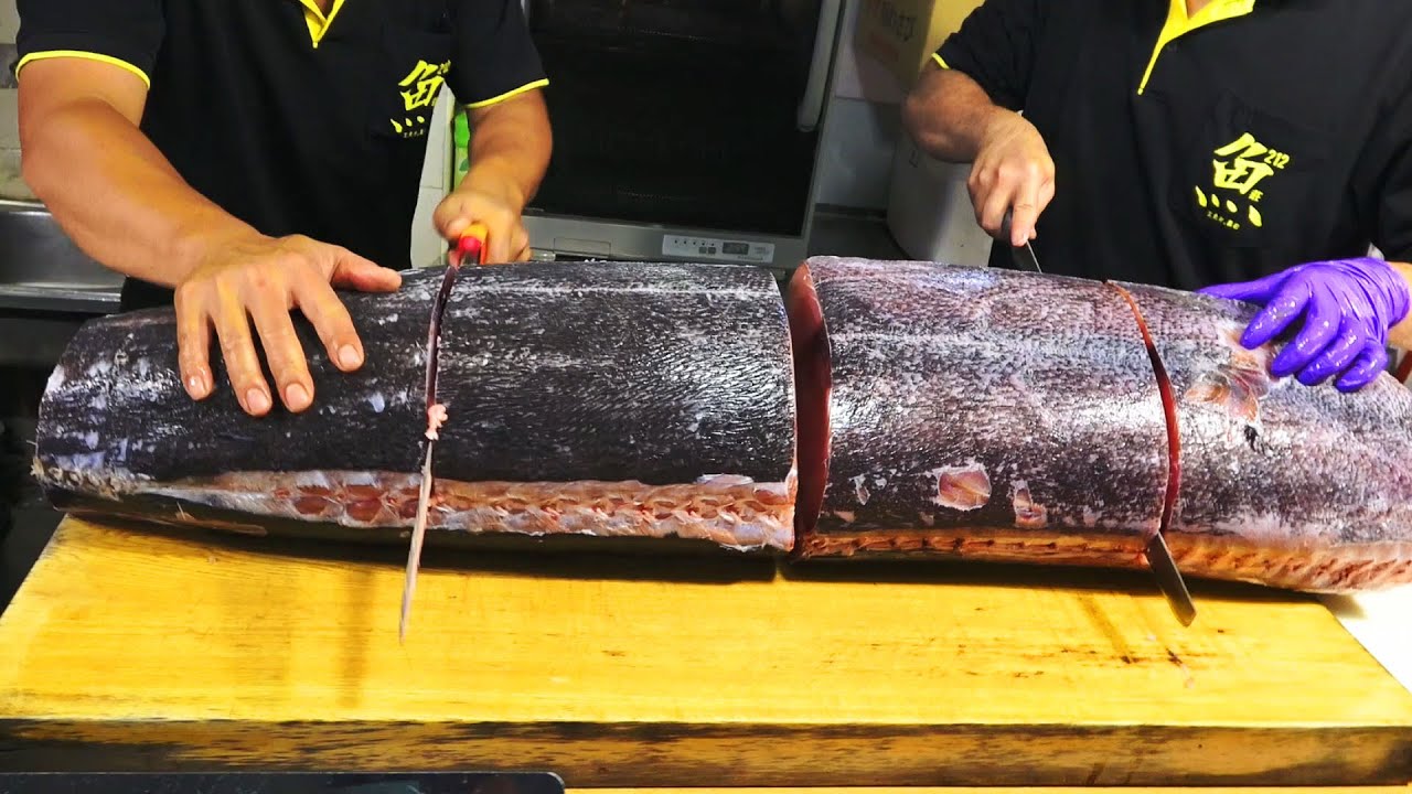 Dazzling Precision: Attractive Chef's Astounding Marlin Fish Cutting ...